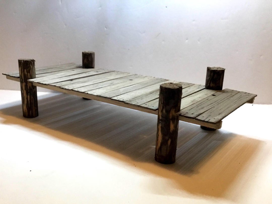 1:6 Scale Weathered Wood Dock for Action Figures RC Forklift 11-1/2 ...