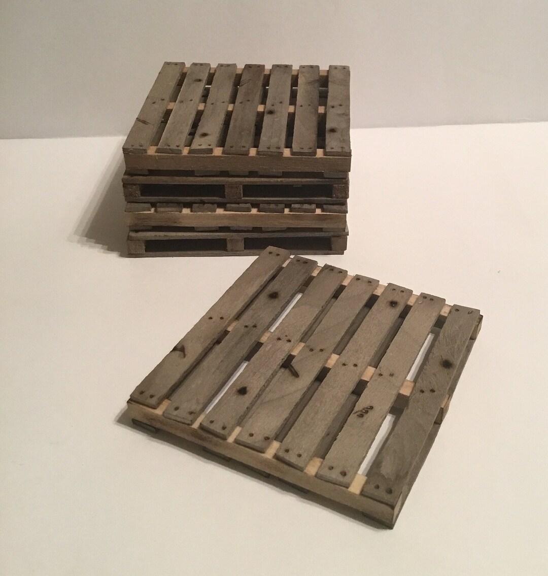 Miniature Wood Pallet 3.5"x 3.5" Scales 1:10 1/12 Dollhouse Diorama ...