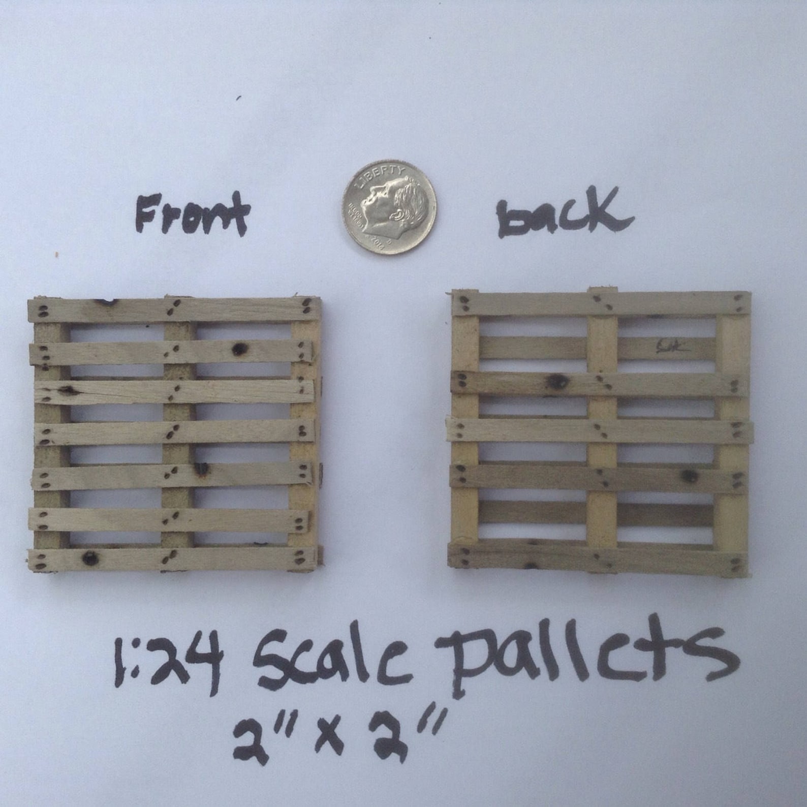 Miniature Wood Pallet 2"x 2" 1:24 Dollhouse Diorama Train Accessories ...