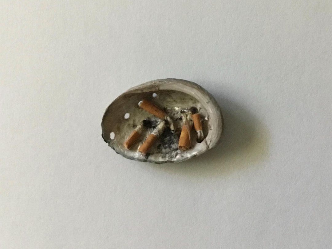 Dollhouse Miniature 1:12 Scale Abalone Ashtray With Miniature Butts - Etsy