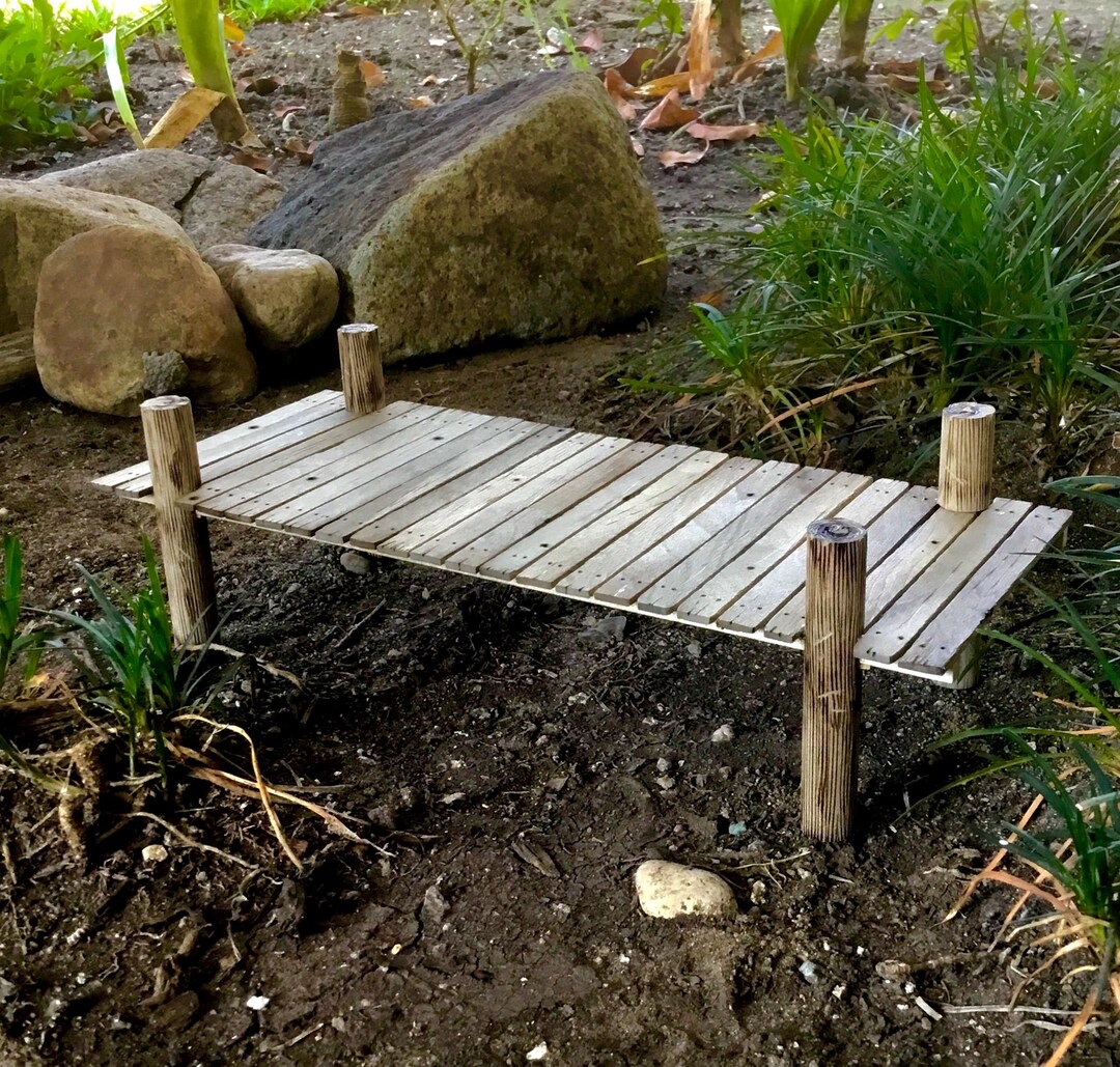 Miniature Dock 1:12 Dollhouse Pier 9-5/8” X 4” X 3" Deck Diorama Prop ...