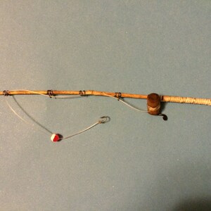 Miniature Fishing Pole 3" to 5" 1:24 Scale Bamboo Fishing Rod Dollhouse ...
