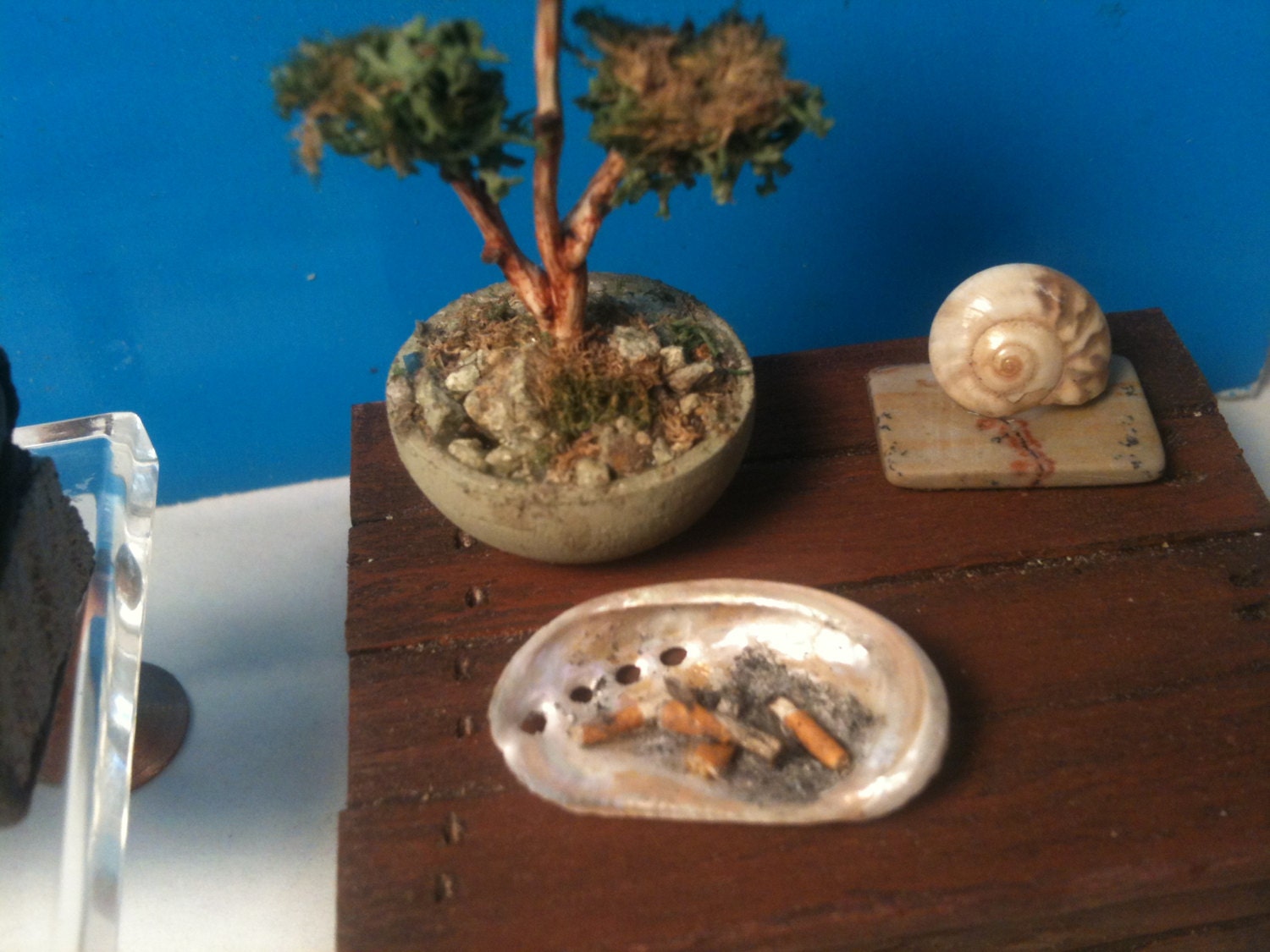 Miniature Abalone Shell Ashtray with Miniature Cigarette Butts | Etsy