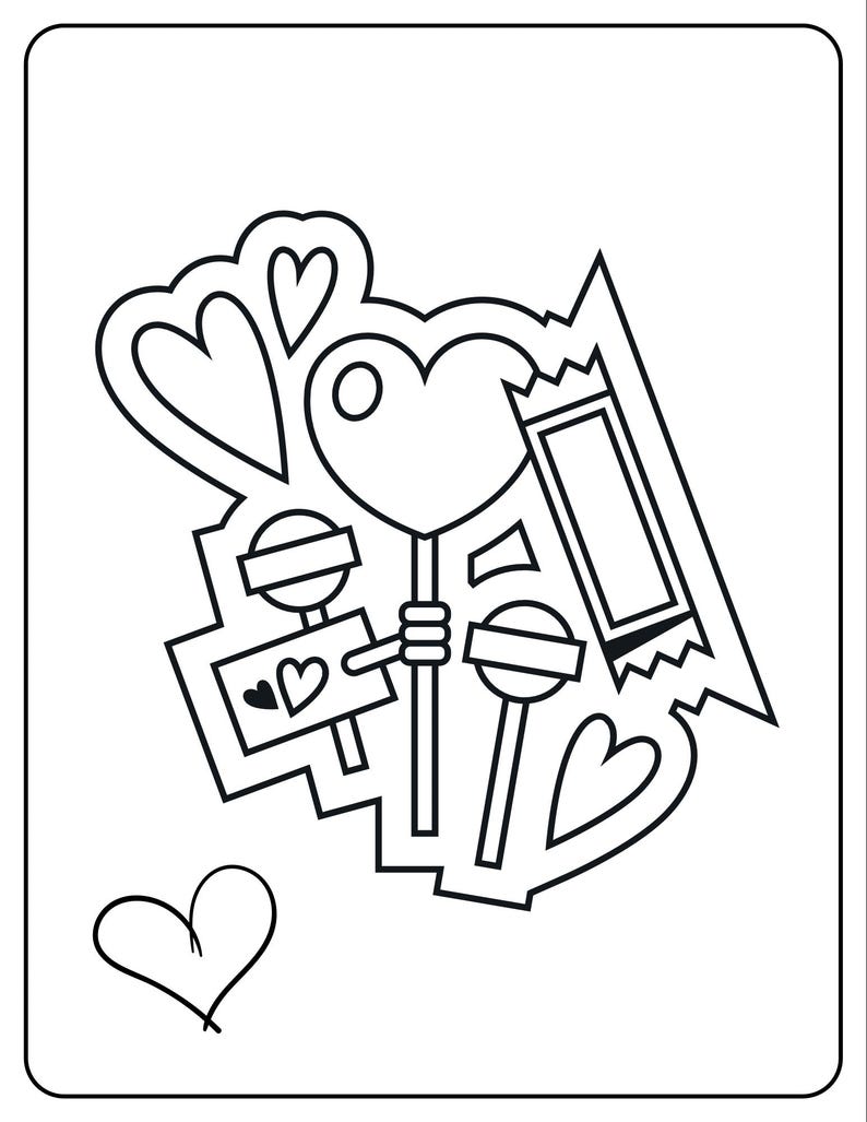 Valentine’s Day Coloring Pages - Etsy