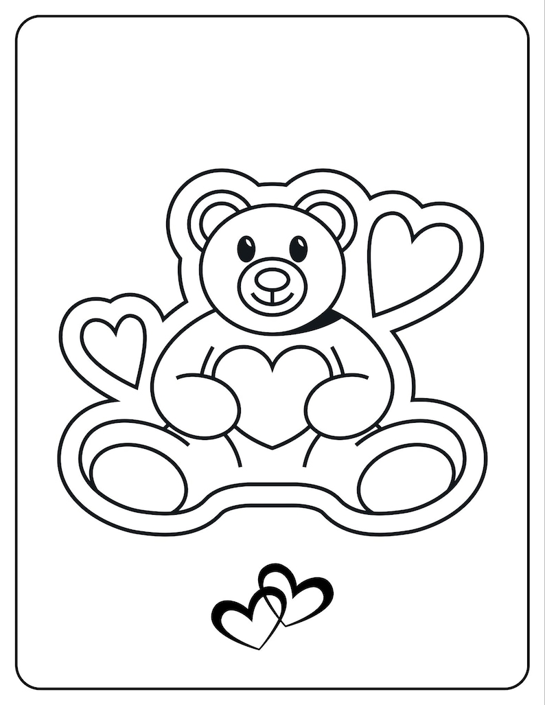 Valentine’s Day Coloring Pages - Etsy