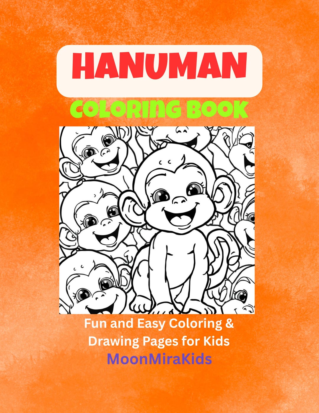 Hanuman Coloring Book | Cute Bal Hanuman Pages | Hindu Mythology Art ...