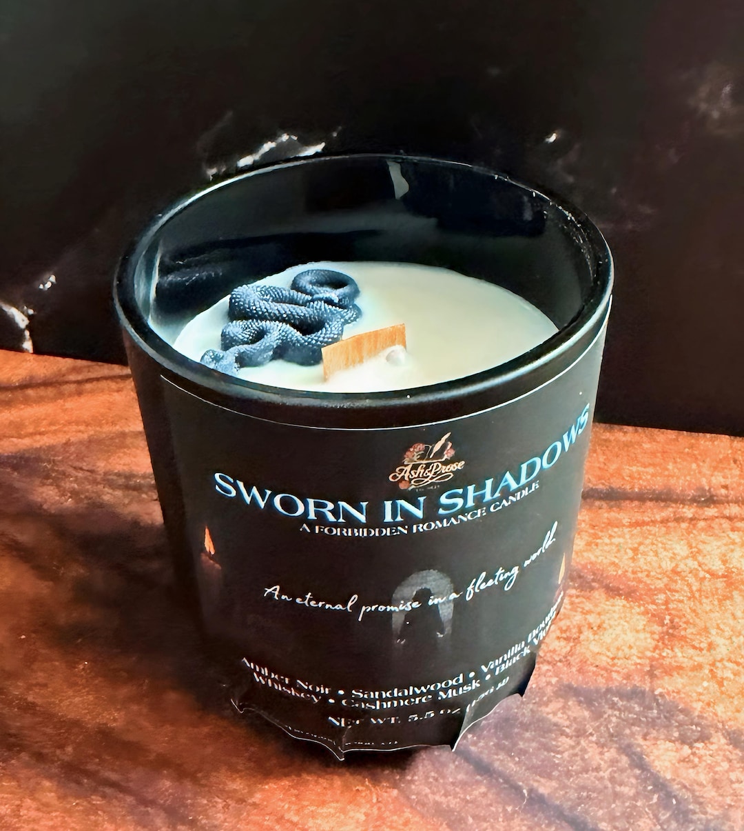 Sworn in Shadows Candle ∣ Forbidden Romance ∣ Amber, Bourbon, Black ...