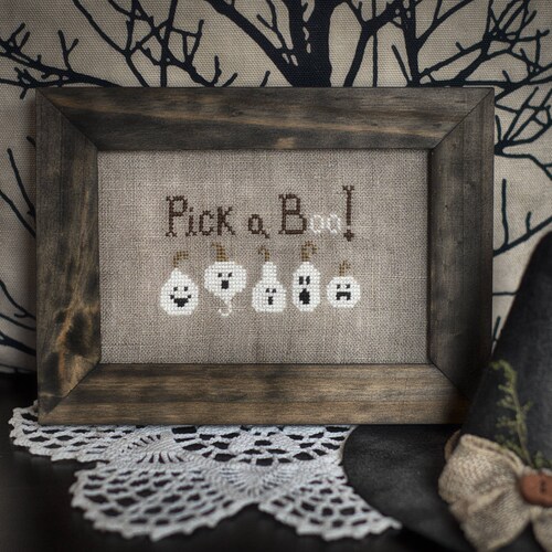 Pick a Boo by Thewitchystitchyrabbit PDF Halloween Cross | Etsy