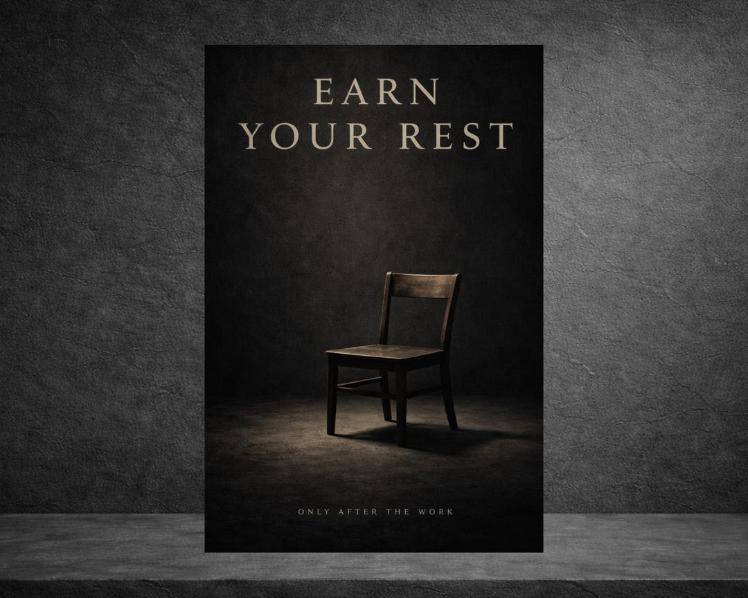 Earn Your Rest Printable Wall Art – Stoic Motivation Poster, Minimalist ...
