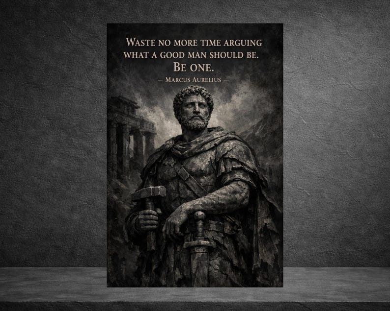 Marcus Aurelius Stoic Quote Poster | Be a Good Man Wall Art | Stoicism ...