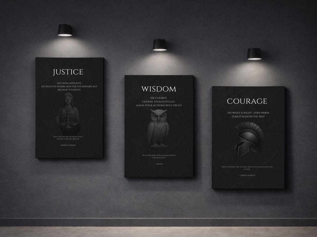 Core Stoic Virtues Bundle – Justice, Wisdom & Courage | Stoic Printable ...