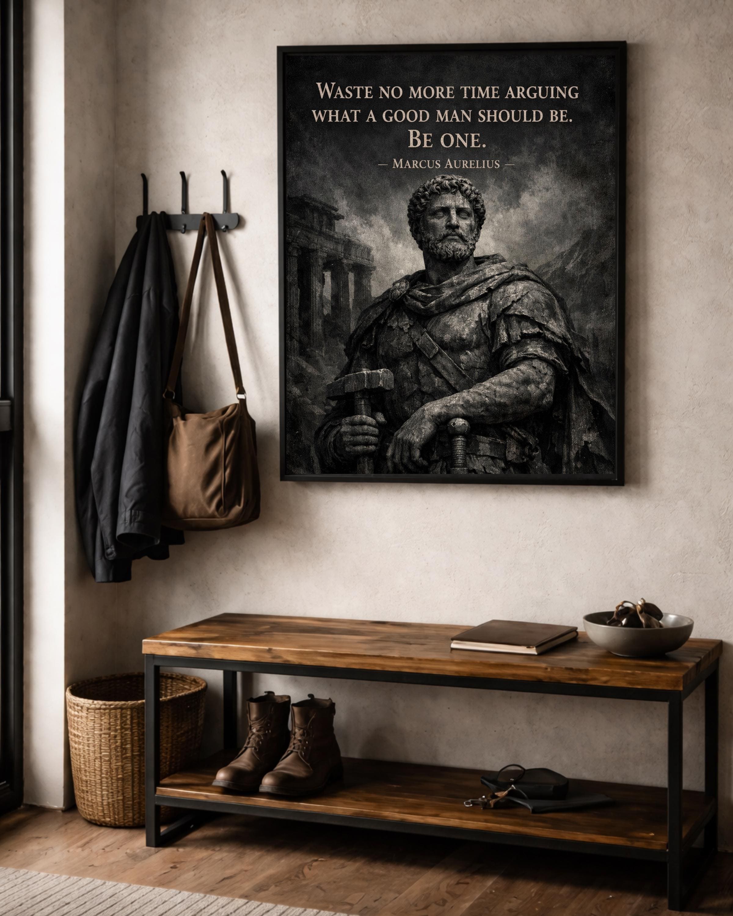 Marcus Aurelius Stoic Quote Poster | Be a Good Man Wall Art | Stoicism ...
