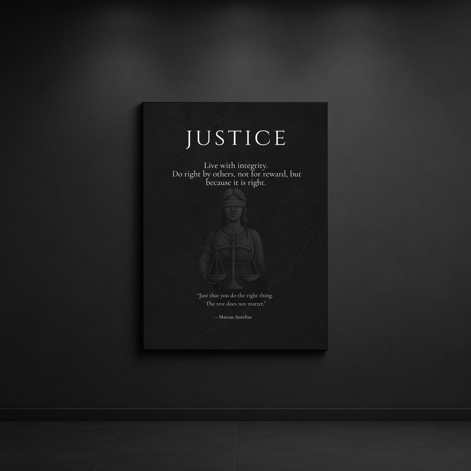 Justice Stoic Poster | Minimalist Wall Art | Self-discipline Definition ...