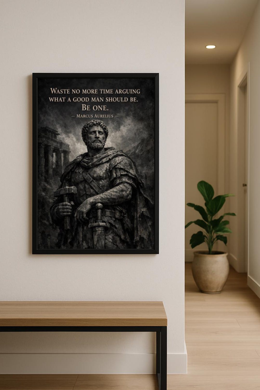 Marcus Aurelius Stoic Quote Poster | Be a Good Man Wall Art | Stoicism ...