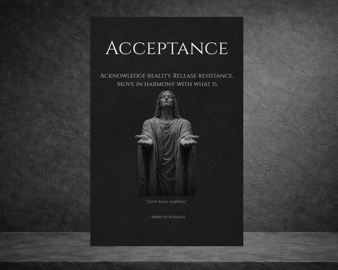 Stoic Acceptance Poster | Minimalist Wall Art Emotional Control ...