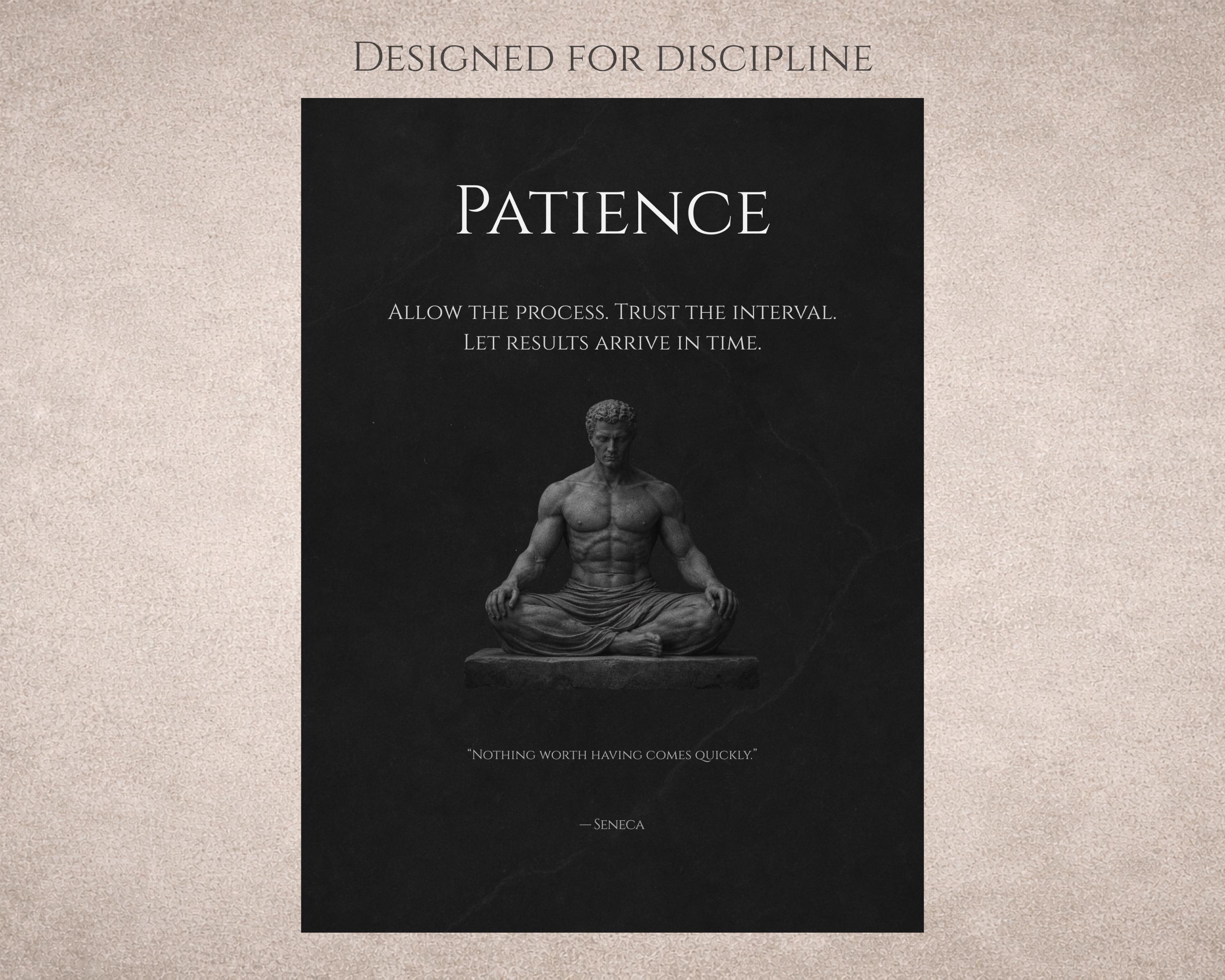 Stoic Patience Poster | Minimalist Wall Art Calm Endurance Philosophy ...