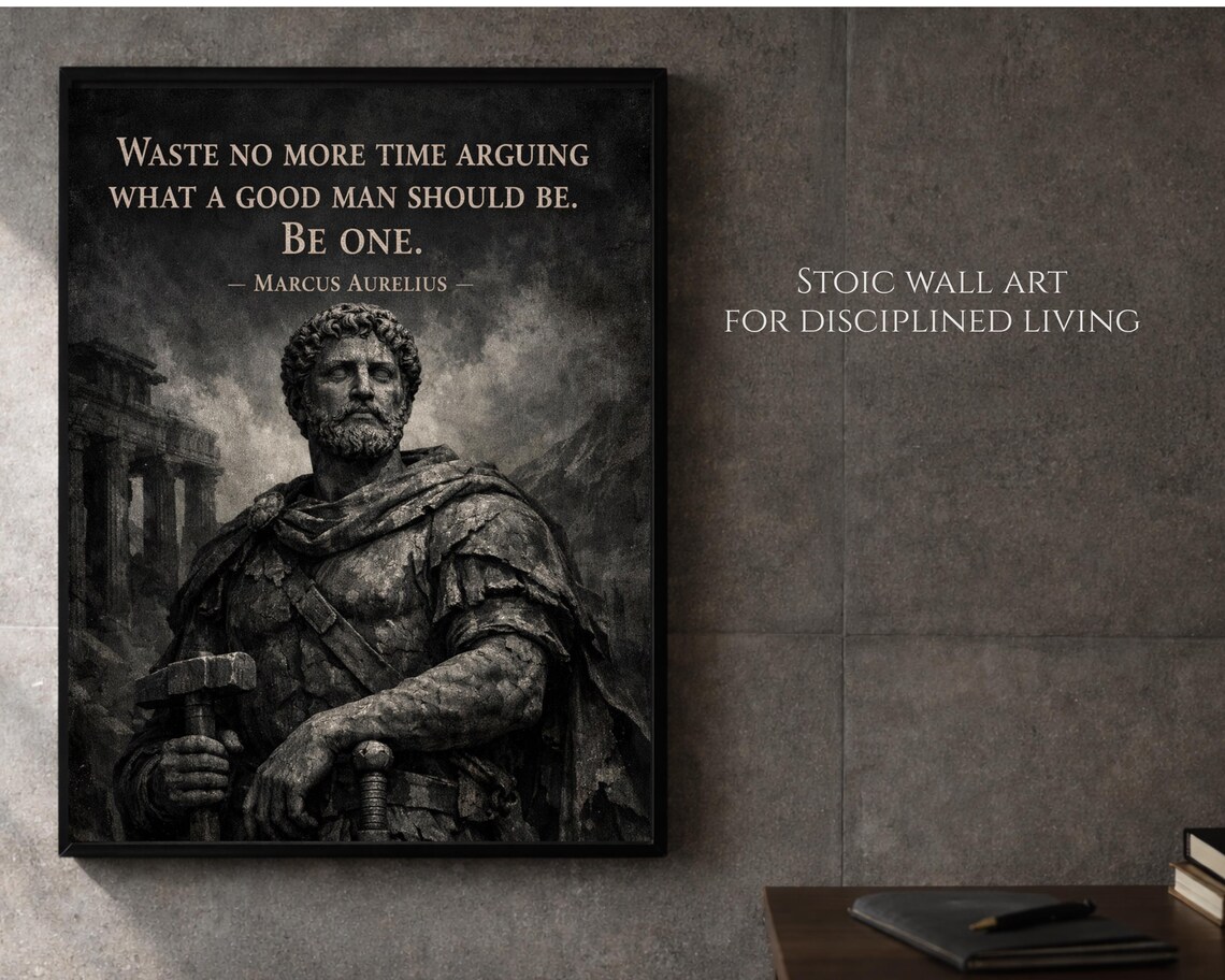 Marcus Aurelius Stoic Quote Poster | Be a Good Man Wall Art | Stoicism ...