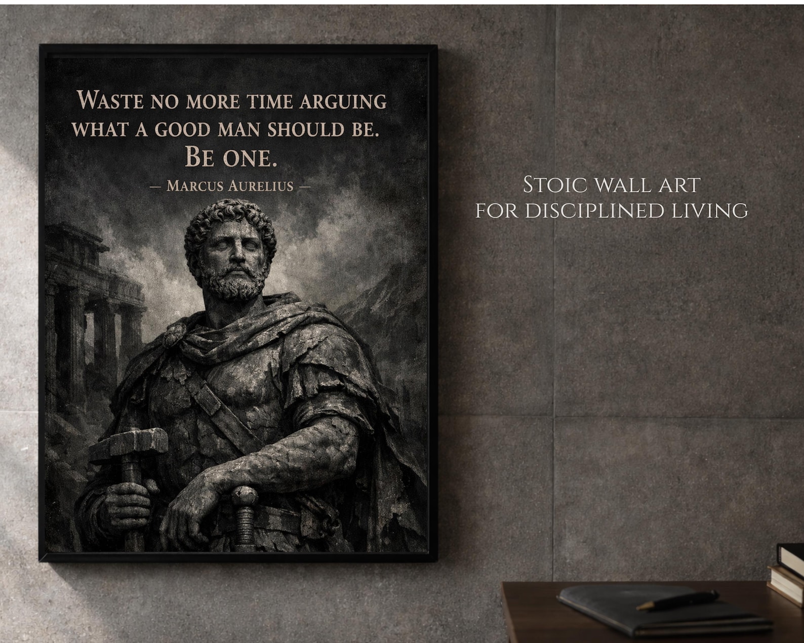 Marcus Aurelius Stoic Quote Poster | Be a Good Man Wall Art | Stoicism ...