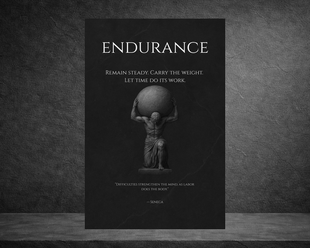 Stoic Endurance Poster | Minimalist Wall Art Quiet Strength Philosophy ...