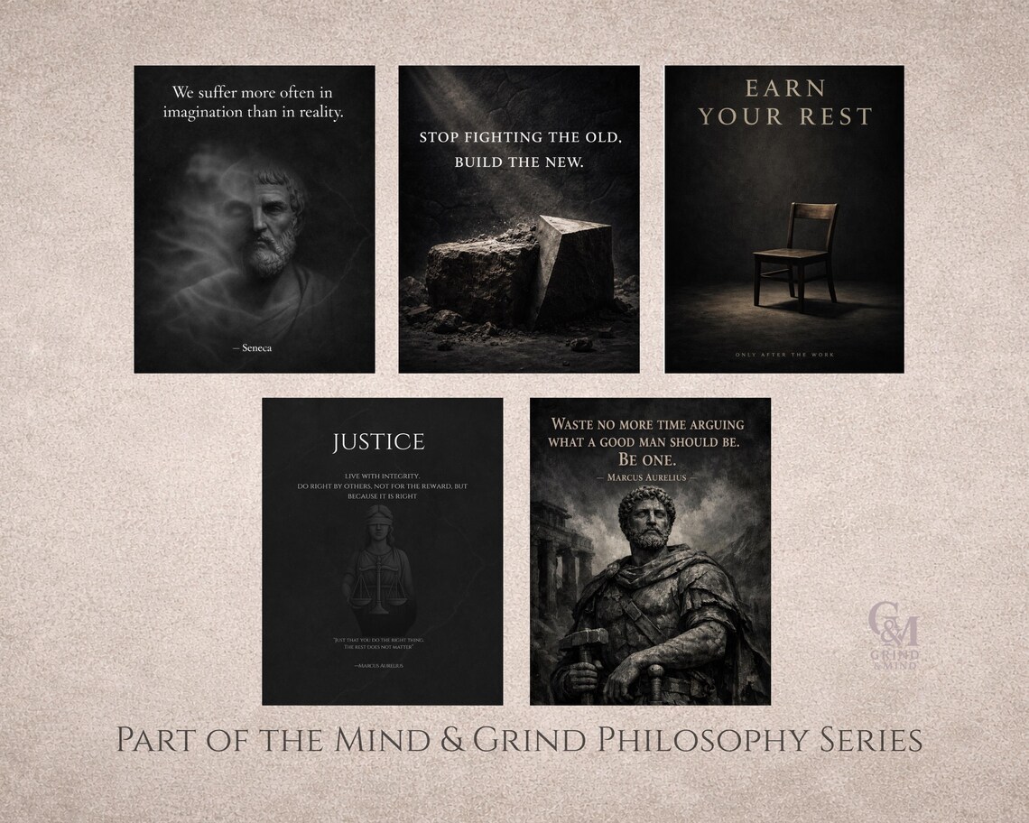 Justice Stoic Poster | Minimalist Wall Art | Self-discipline Definition ...