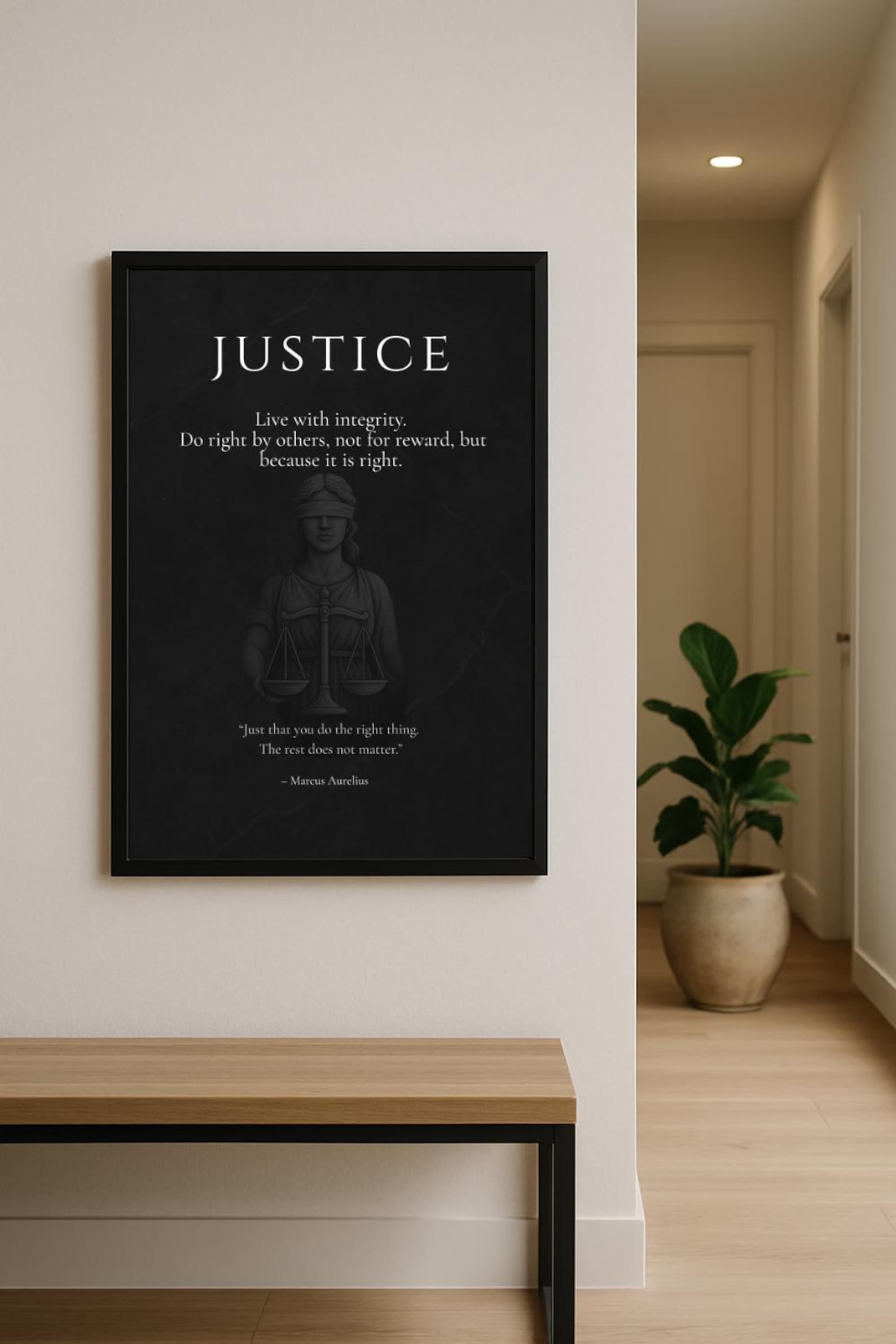 Justice Stoic Poster | Minimalist Wall Art | Self-discipline Definition ...