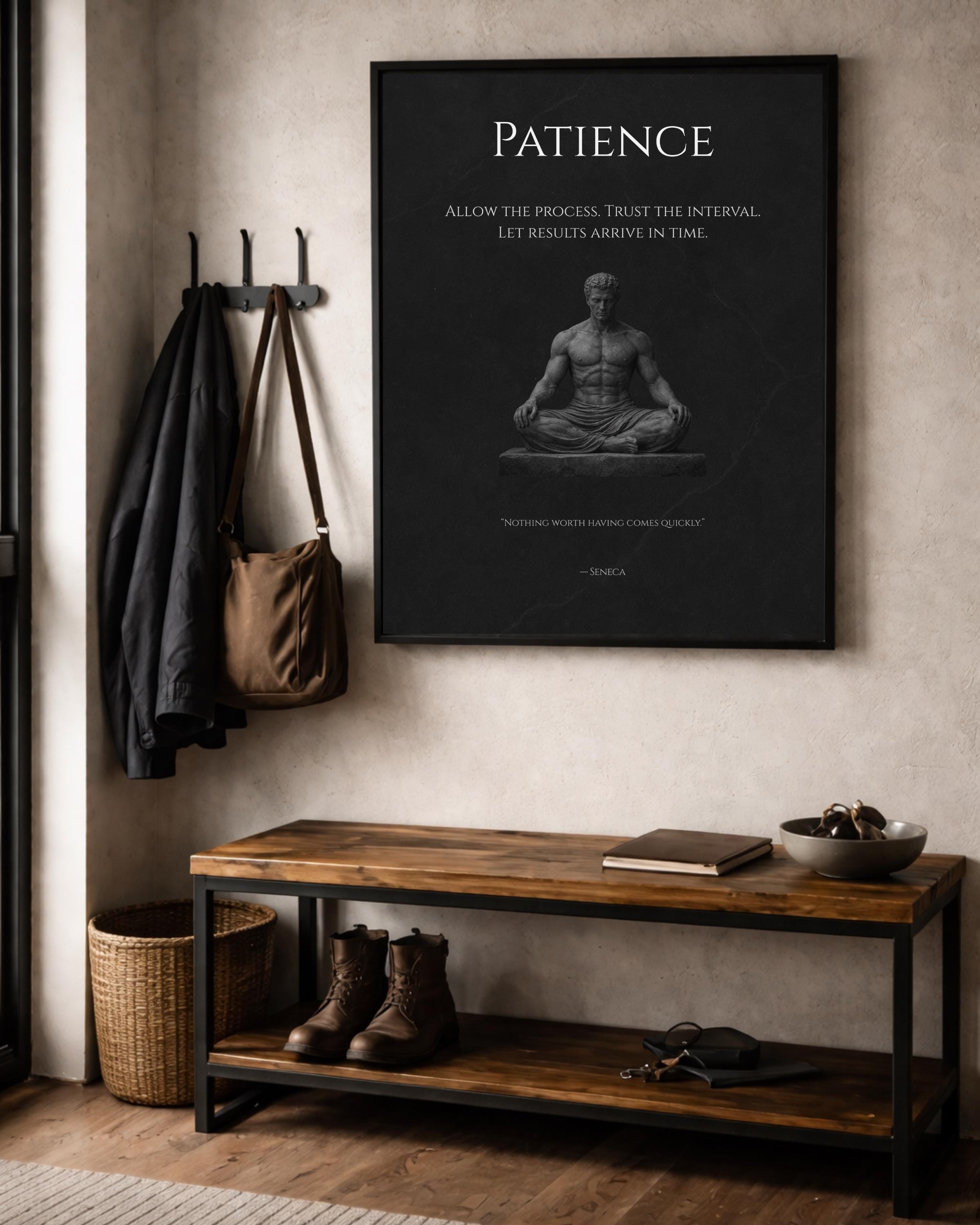 Stoic Patience Poster | Minimalist Wall Art Calm Endurance Philosophy ...