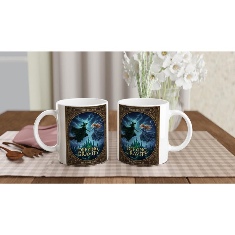 Wicked Defying Gravity Mug | Elphaba and Glinda Tarot Card | Wicked ...