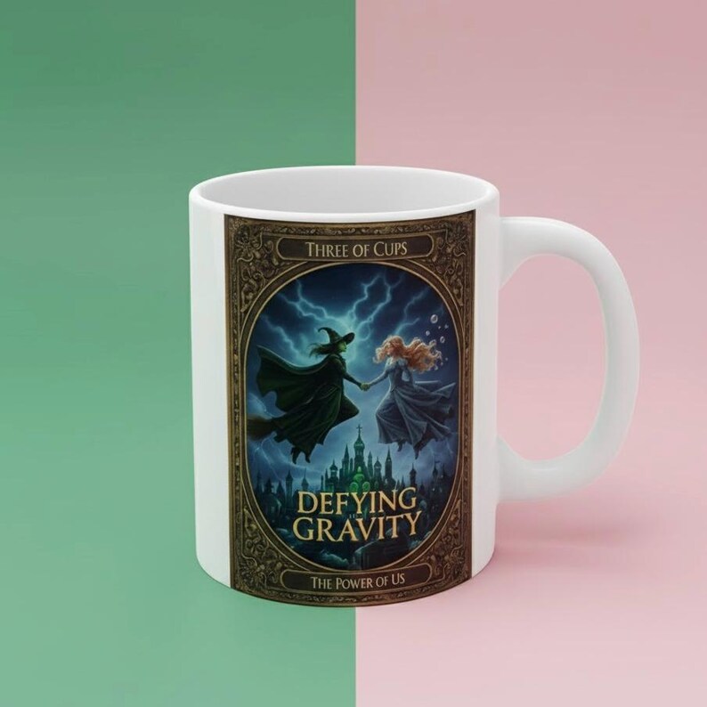 Wicked Defying Gravity Mug | Elphaba and Glinda Tarot Card | Wicked ...