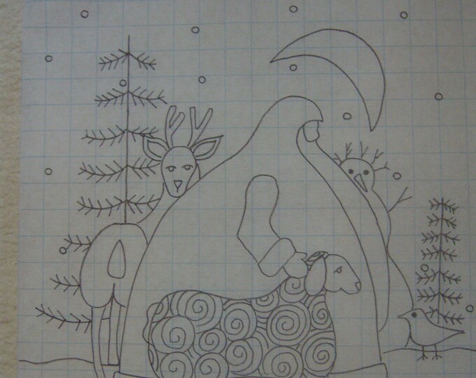 Primitive Rug Hooking Pattern-all Winter Long - Etsy