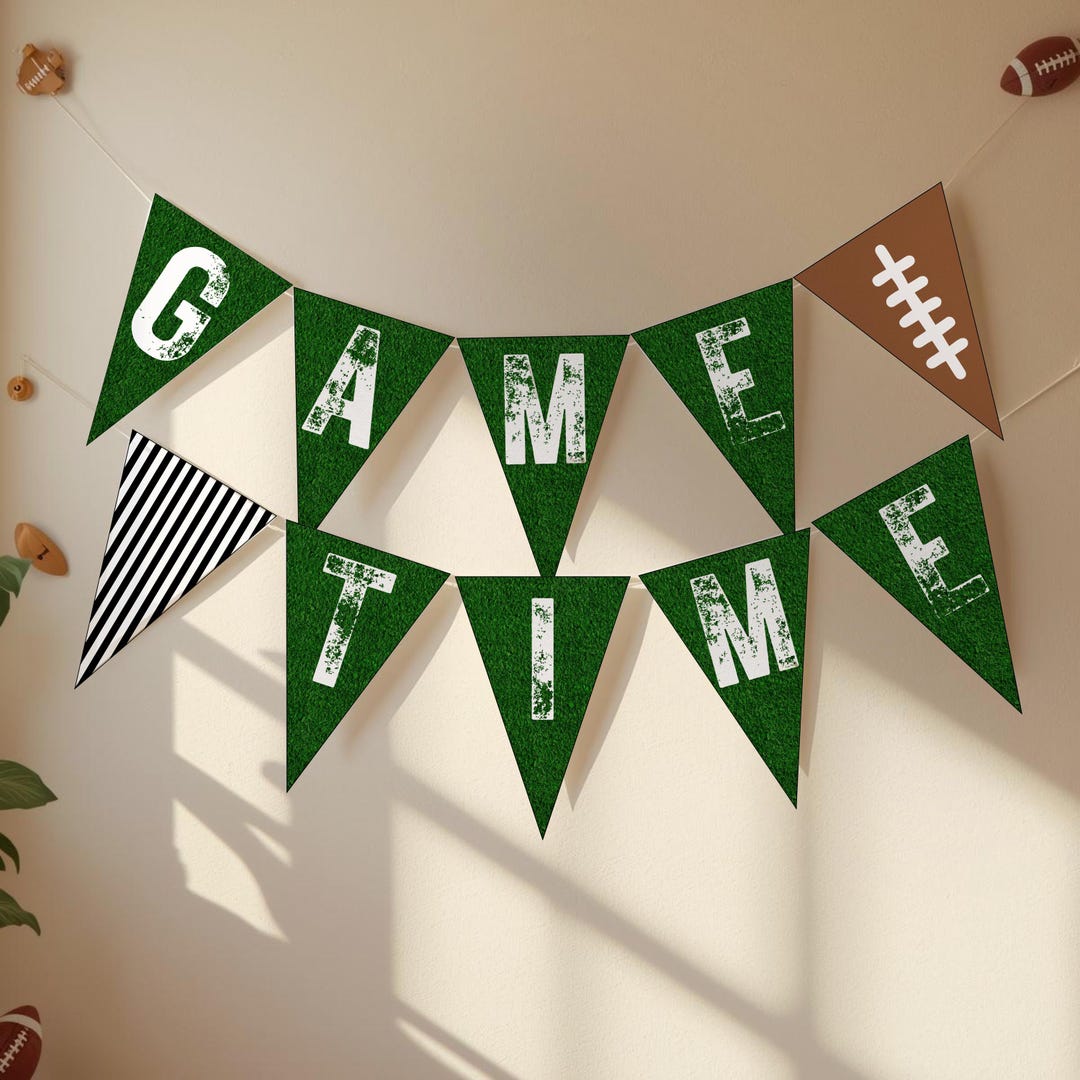 Football Banner Game Day Bunting Decoration Printable Football Banner ...