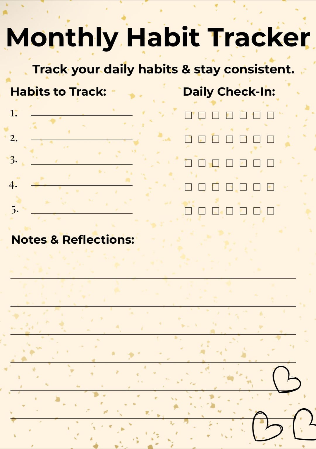 Monthly Habit Tracker Printable | Daily Check-in Sheet | Aesthetic ...