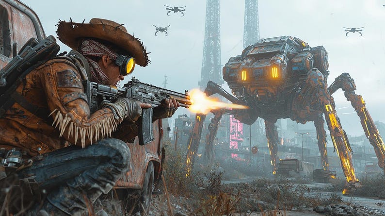 ARC Raiders Cowboy Skin Firefight Wallpaper Pack - Cyberpunk Raider Vs ...