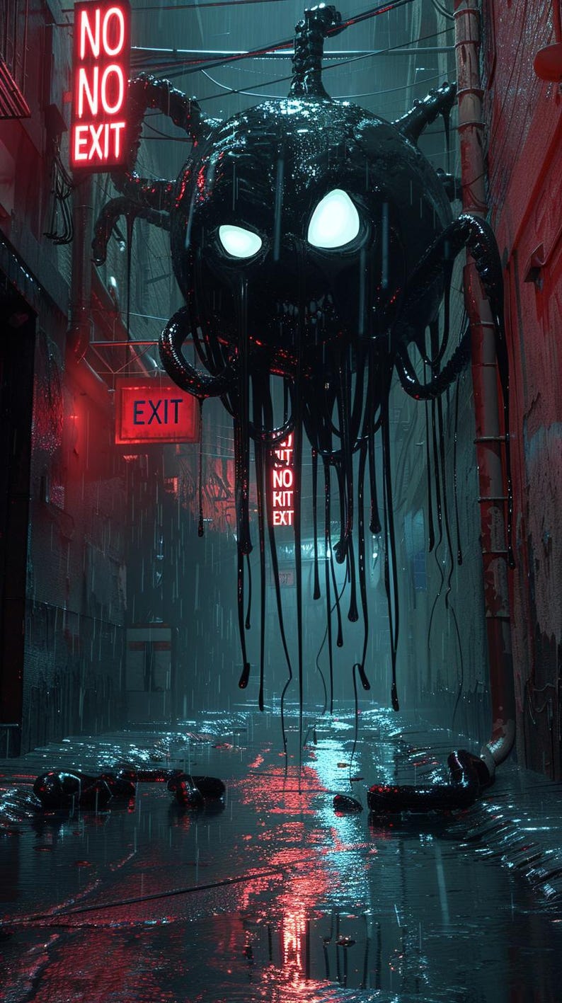 Roblox Doors Screech Dark Cyberpunk 5-pack | 4K Horror Phone Wallpapers ...