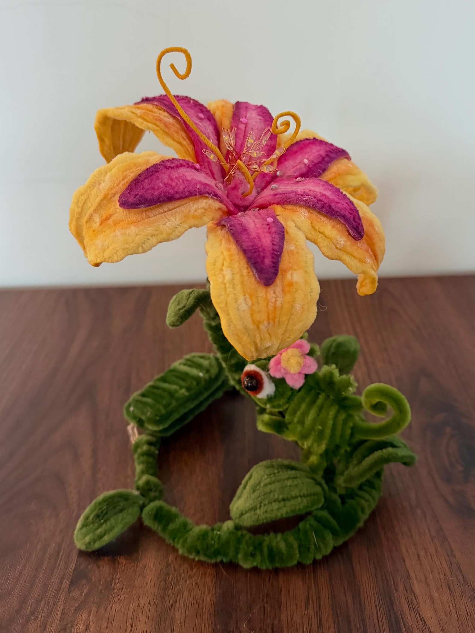 Handmade Rapunzel Pipe Cleaner Flower With Fairy Lights - Add on Pascal ...