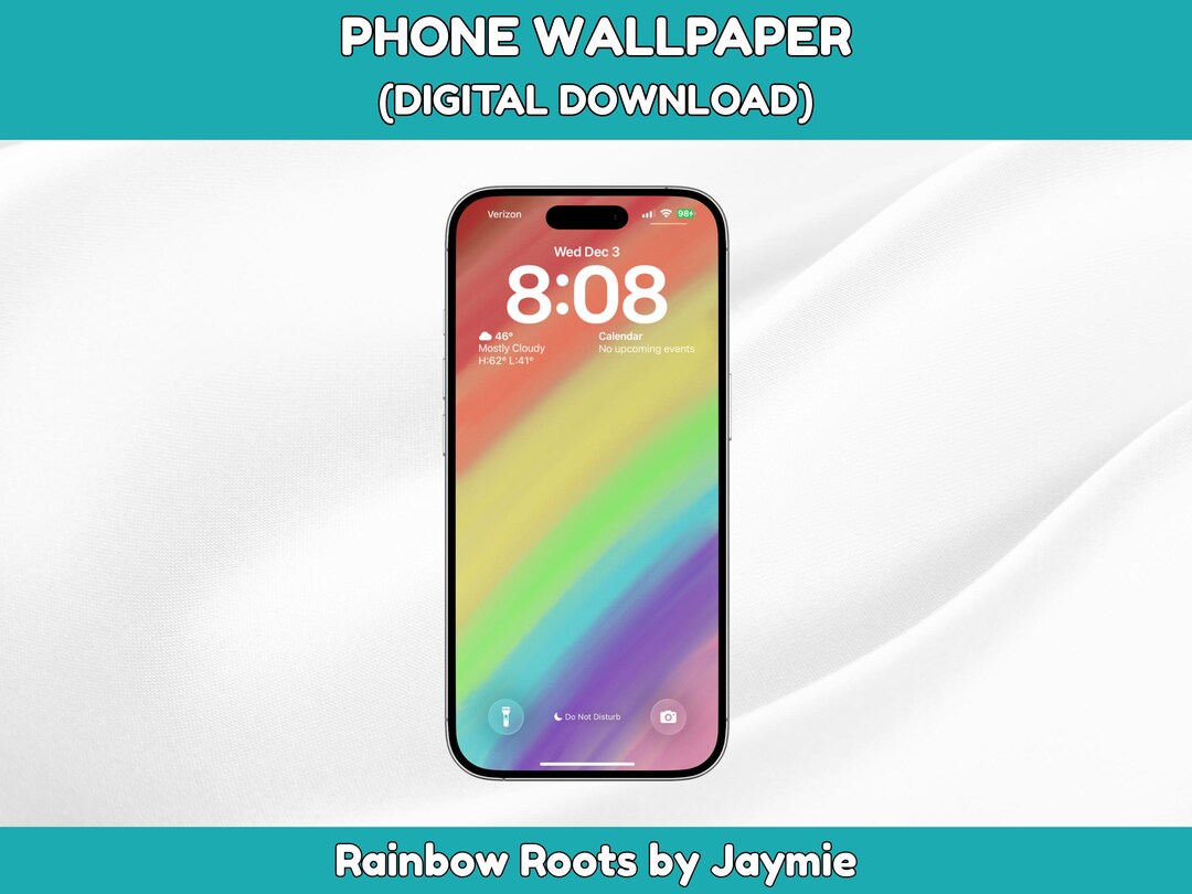 Rainbow Phone Wallpaper, Simple Wallpaper, Minimal Background, iPhone ...