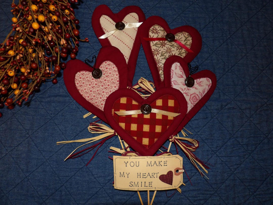 YOU Make My HEART SMILE: Redneck Roses Bouquet of Valentine Hearts Folk ...