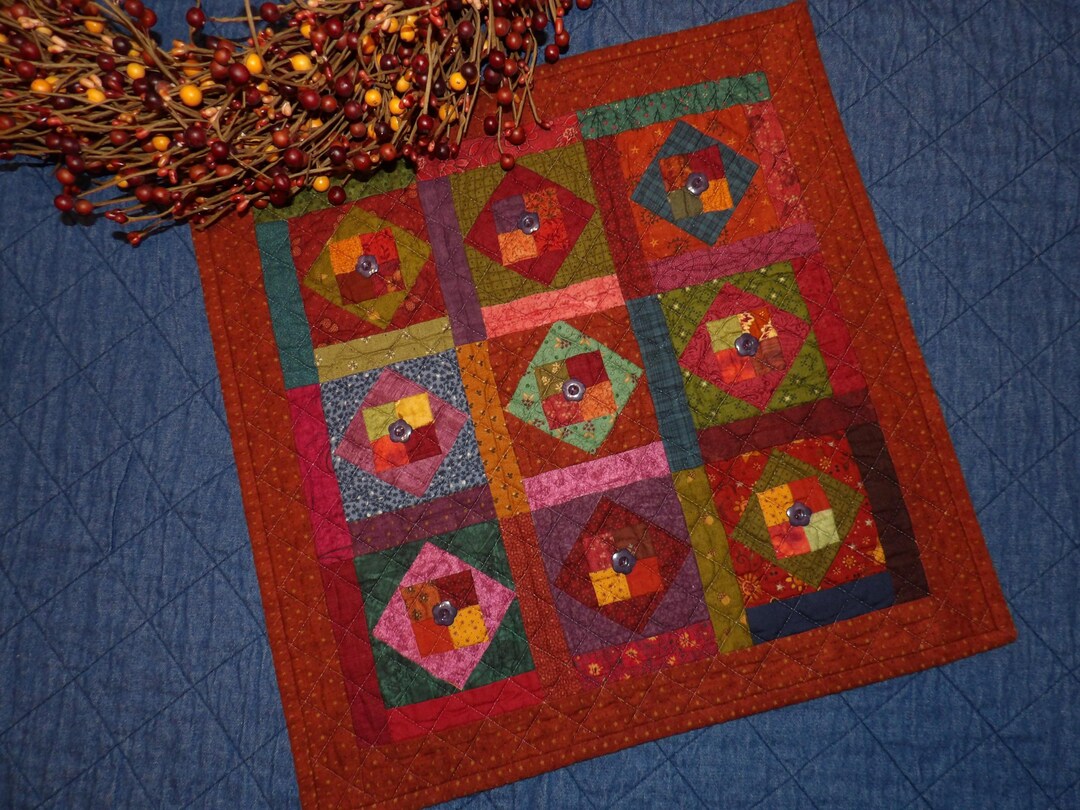 INDIAN CORN Patchwork Keepsake Quilt Scrappy Color Wash Fall Autumn ...