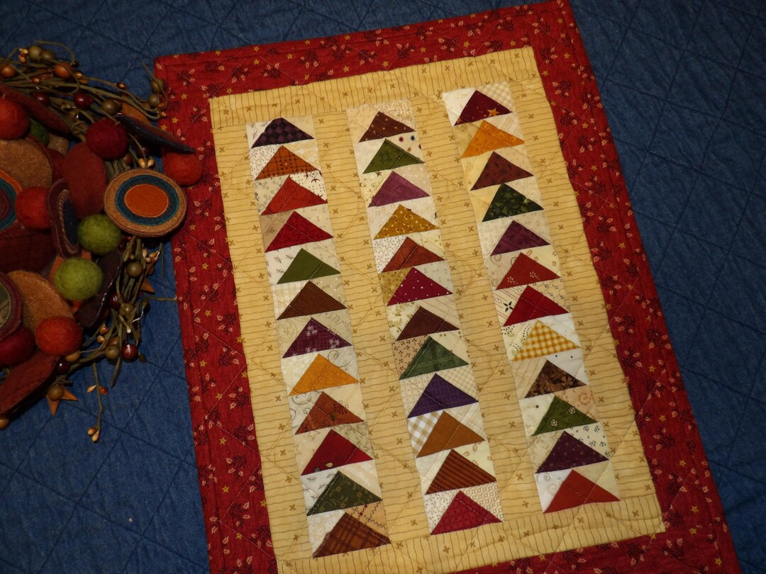 All Season Flying Geese Rows of Arrows Scrappy Patchwork Quilt Keepsake ...