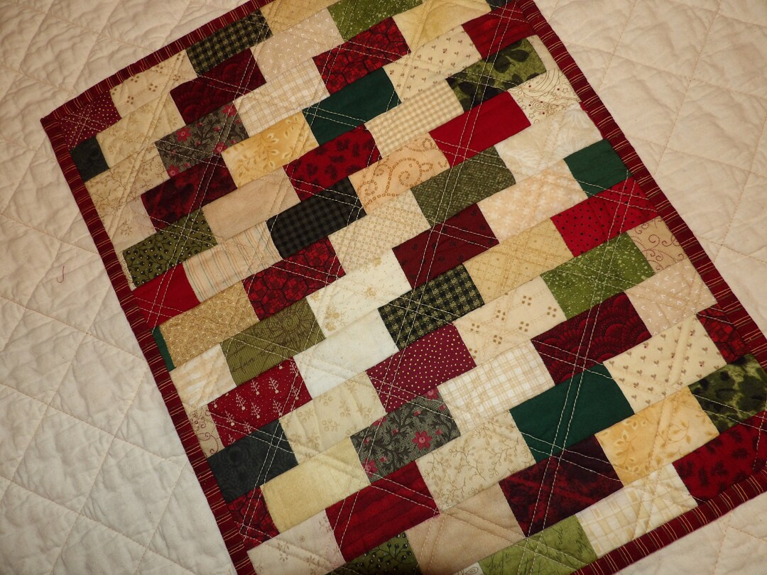 Christmas Staggered Bricks Farmhouse Country Make-do Primitive ...