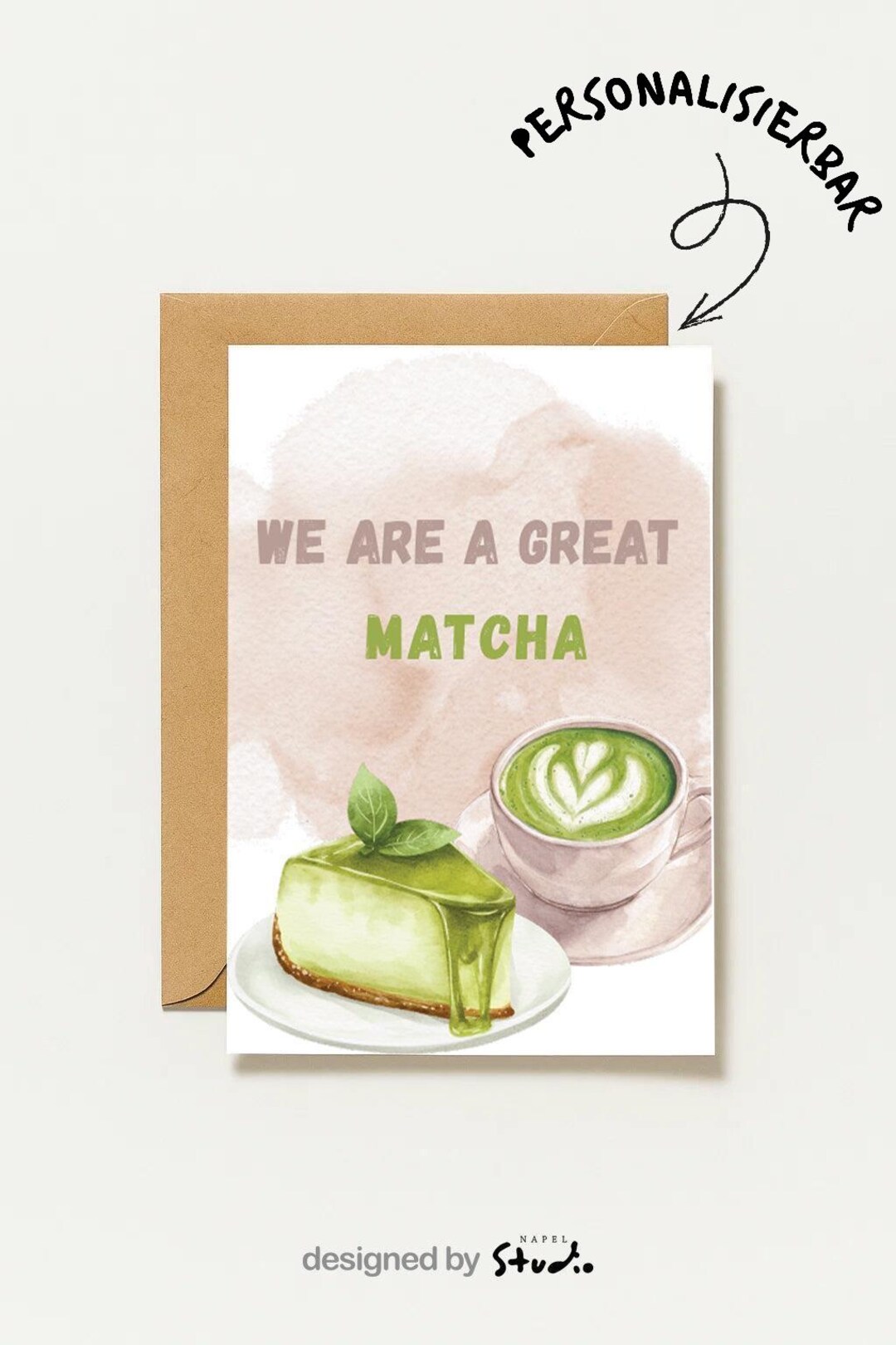 Matcha Card | Funny Matcha Quote Card | Matcha Latte & Cake ...