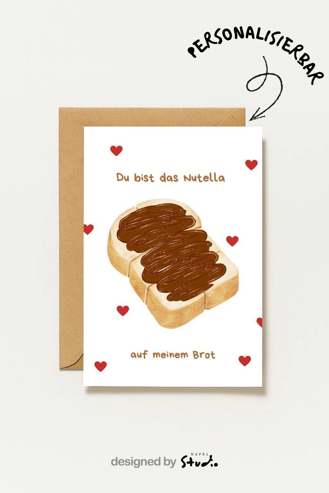 Funny Love Card | "you're the Nutella on My Bread" | Sweet Greeting ...