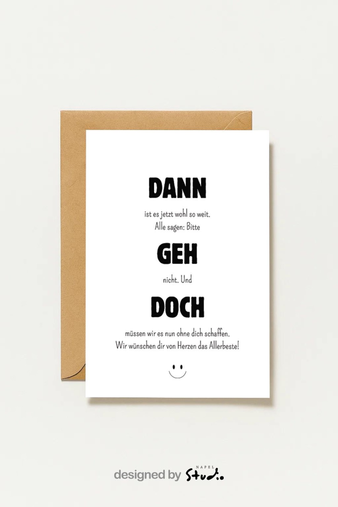 Abschiedskarte Kollege Kollegin | Dann Geh Doch – Humorvolle Karte ...