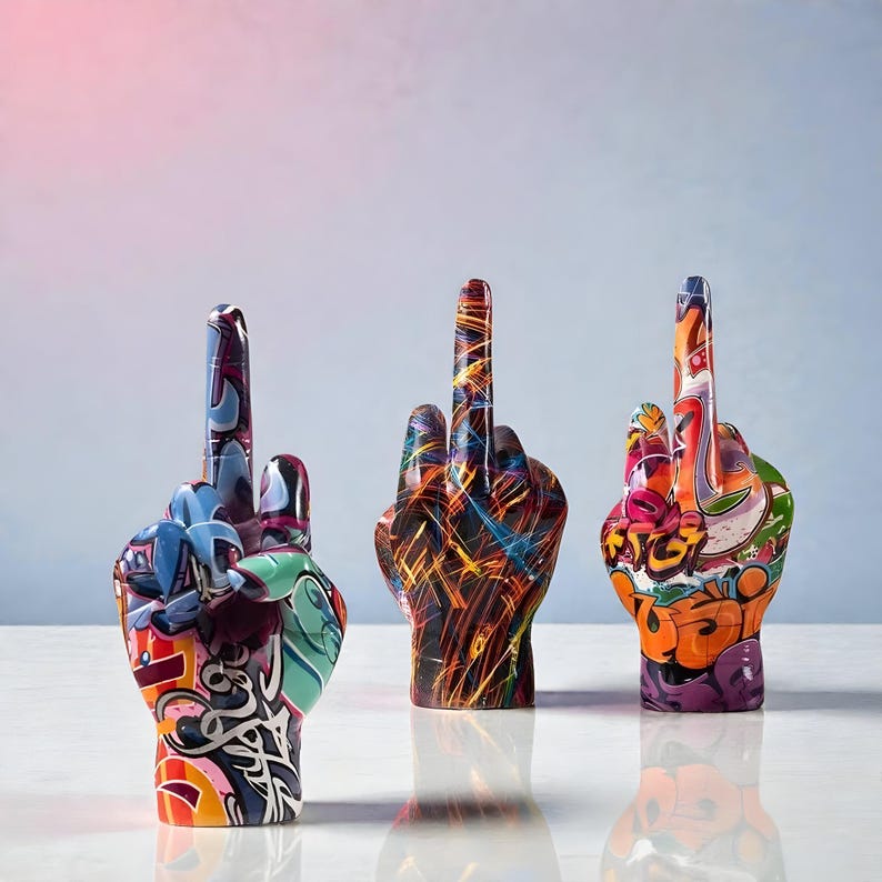 Graffiti Middle Finger Desk Sculpture Bold Statement Decor - Etsy Canada