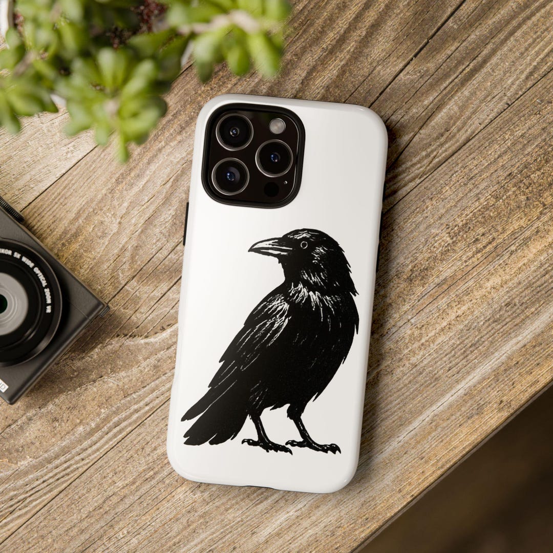 Black Raven Illustration Phone Case | Minimalist Art | Iphone, Android ...