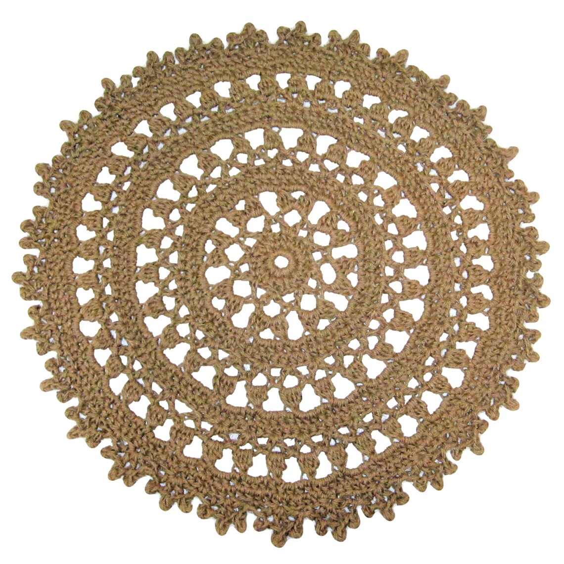 Round Crochet Jute Rug Openwork Natural Fiber Rustic Decor - Etsy