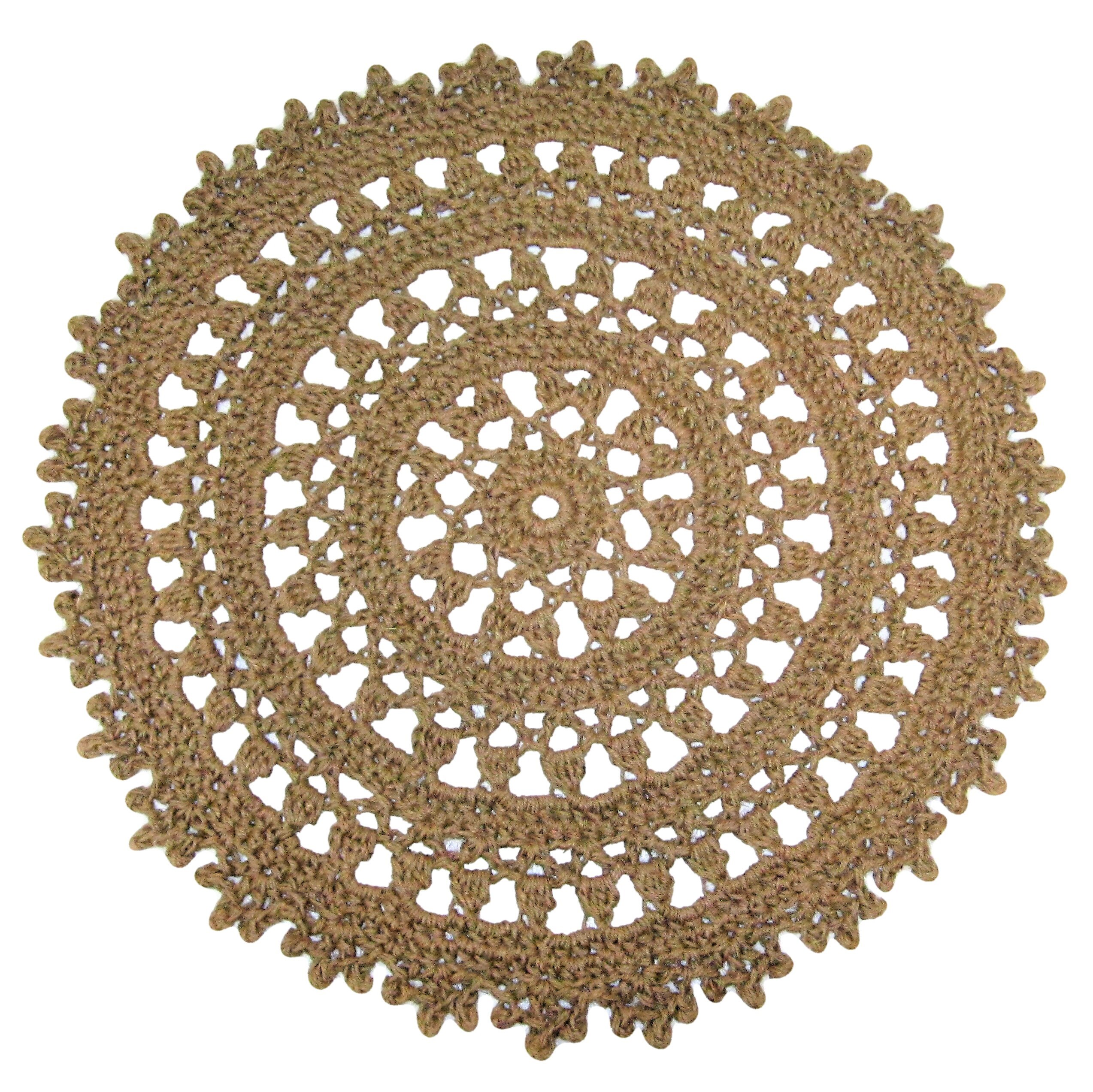 Round Crochet Jute Rug Openwork Natural Fiber Rustic Decor - Etsy