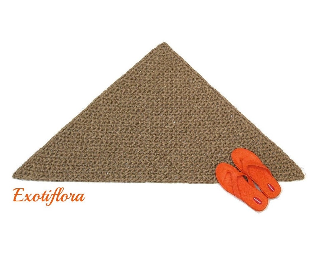 Triangular Jute Rug - Thick Corner Rug - Triangle Floor Mat - Natural ...