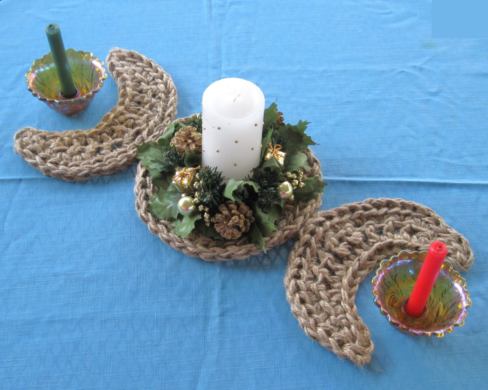 Triple Moon Table Runner Wiccan Altar Piece Pagan Centerpiece Witch ...