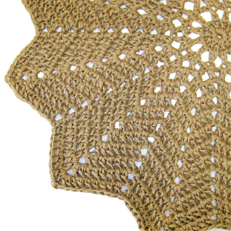 Star Shaped Jute Area Rug Round Mat Crocheted With Natural - Etsy