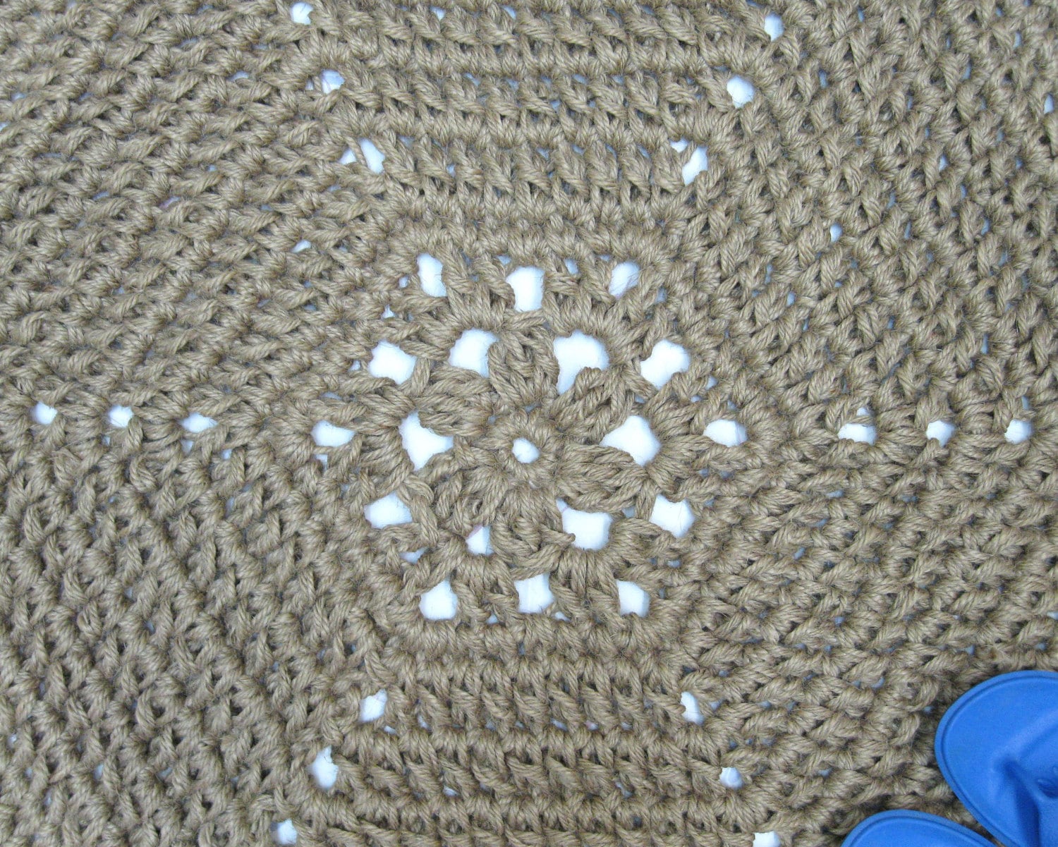 Jute Area Rug in a Hexagonal Geometric Shape - Made to Order - Natural ...